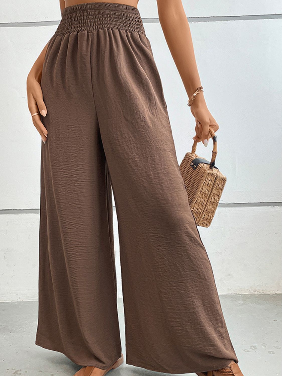 Wide Waistband Relax Fit Long Pants Holly Player Boutique and Crafts
